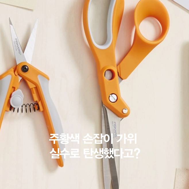 주황색 손잡이 가위 실수로 탄생했다고 더스쿠픽 쇼츠