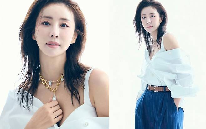 한다감 살이 확 빠져 놀랍다44세 너무 내린 오프숄더과감한 노출룩 뷰티는 내운명