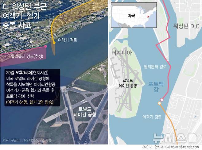 여객기 충돌 美군용헬기 승인고도·경로 이탈 가능성 Nyt