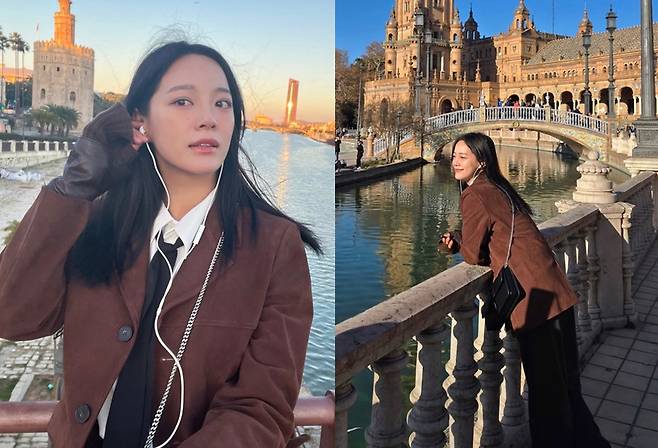 스페인에서 찍힌사진 너무 예뻐 난리난 여배우 이어폰 꽂고 여유로운 여행룩 대본은 내운명