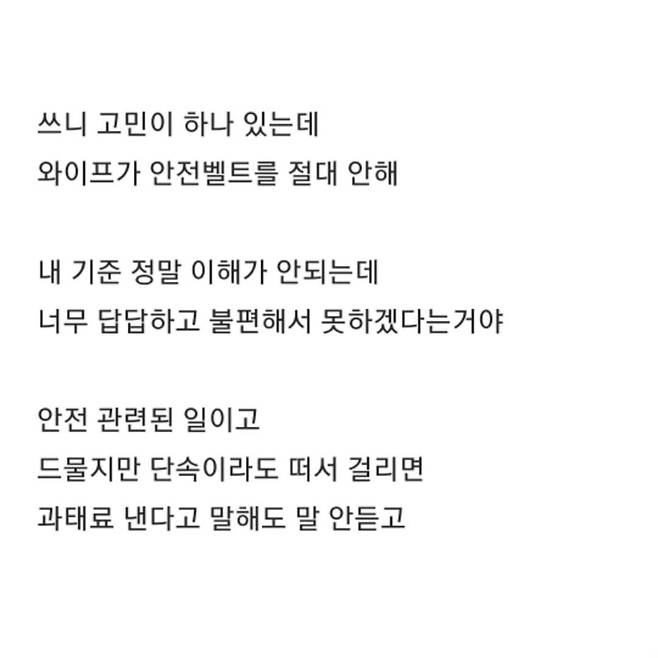와이프가 안전벨트를 절대 안해요 테스트모아