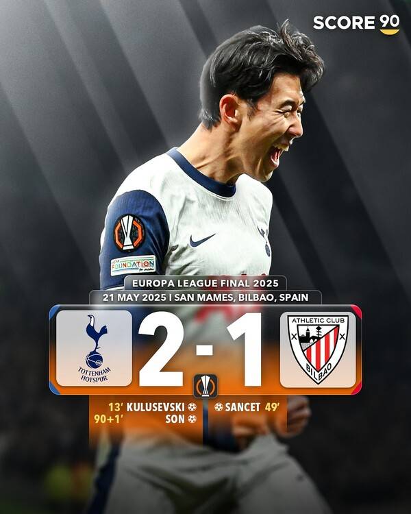 '손흥민 결승골' 토트넘, 세비야 꺾고 유로파리그 우승...16강 탈락 위기인데 이게 가능하다고?