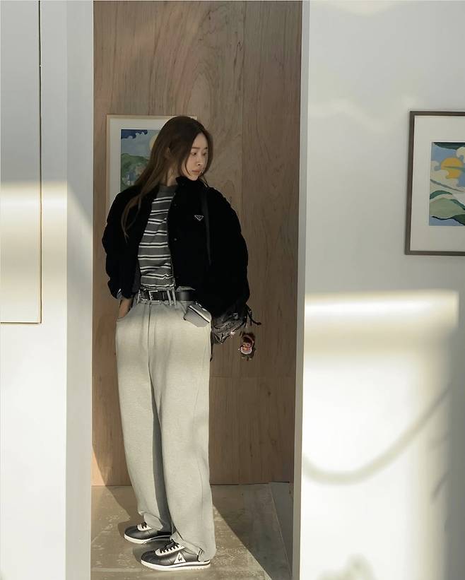 ‘프라다 입은 도그마미 차정원 벨벳 패딩룩 힙함 폭발 스웻 팬츠로 친근美 100배 대본은 내운명