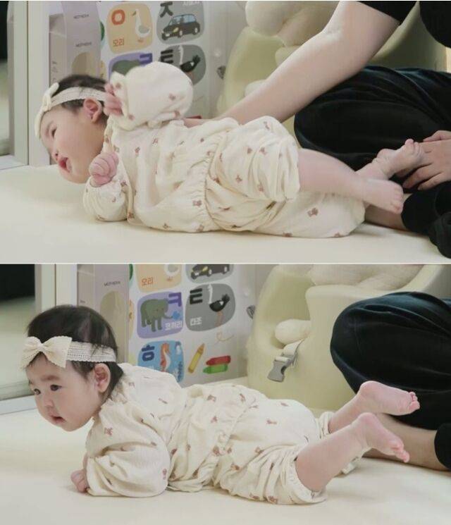 박수홍 딸 생후 4개월에 뒤집기 성공범상찮은 폭풍성장 슈돌