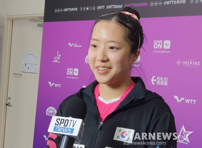 압도적 기량 신유빈 16분 만에 셧아웃 승→wtt 챔피언스 8강 진출 5전 전패 천적 만난다 인천 현장