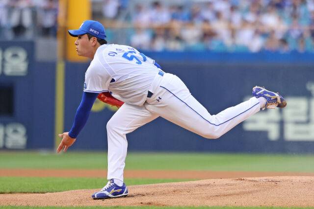 아깝다, 노히트노런…'116구 투혼' 삼성 1차지명 좌완 대기록 도전, KBO 0홈런 2루수가 저지했다